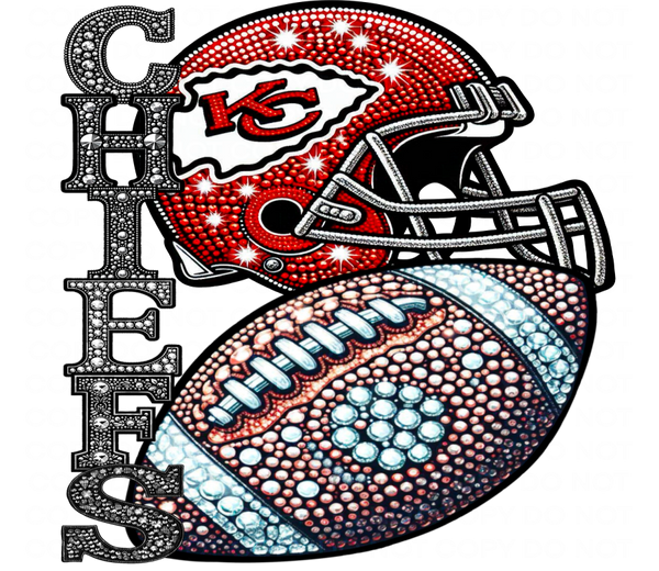 DTF Transfer • Kansas City Football • Rhinestone Letters (stacked) + H ...